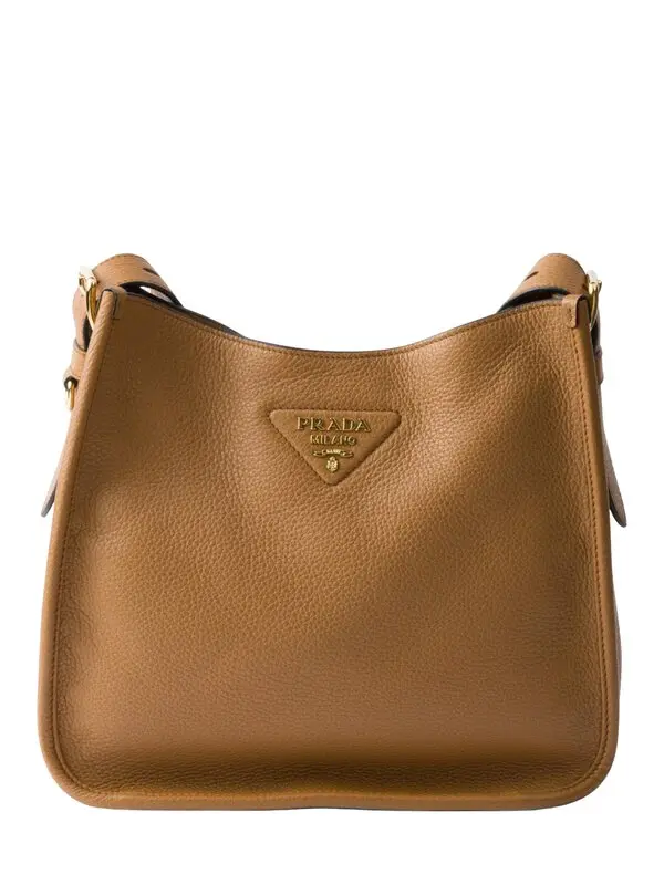 Prada Medium Leather Shoulder Bag - Brown