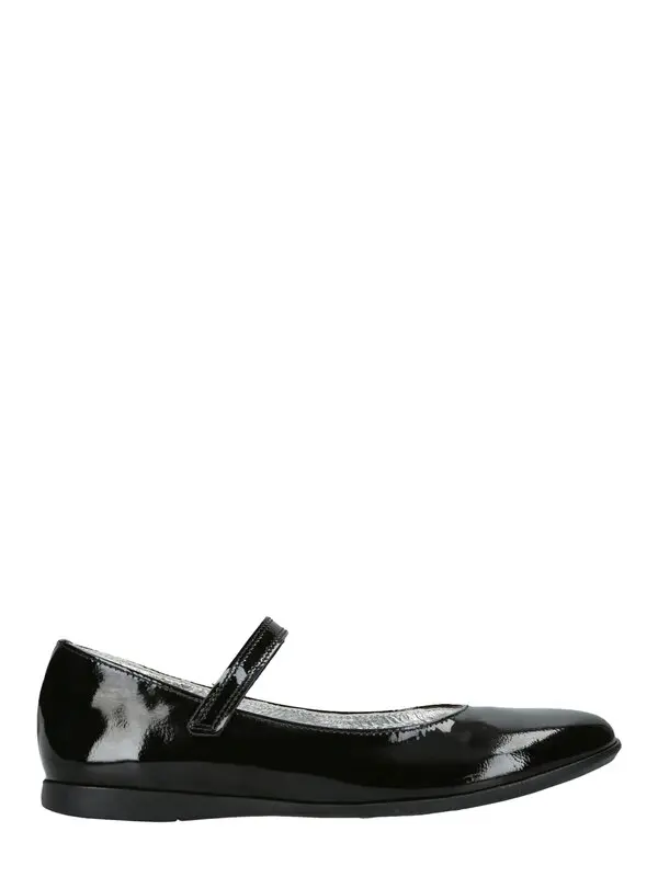 PAPOUELLI Patent Leather Evie Mary Jane Flats - Black