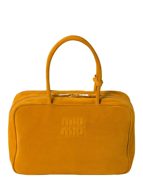 Miu Miu Suede Beau Top Handle Bag - Brown