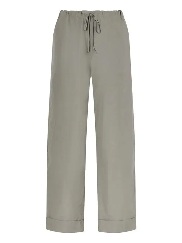 THE ROW Delano Cropped Cotton Wide-leg Pants - Neutrals