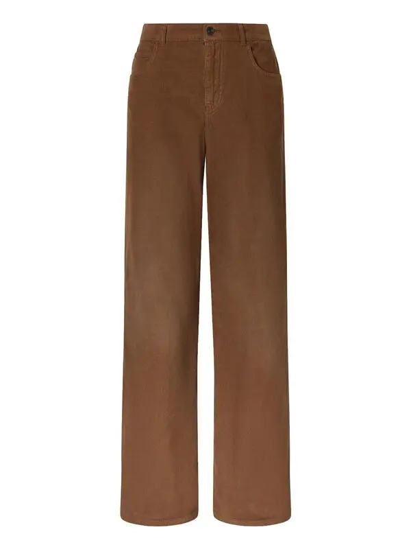 THE ROW Eglitta Corduroy Wide Leg Trousers - Brown