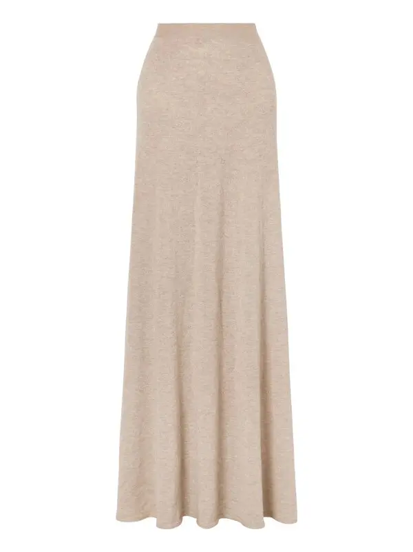 THE ROW Noella Cashmere Maxi Skirt - Neutrals