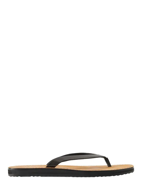 THE ROW City Leather Flip Flops - Black