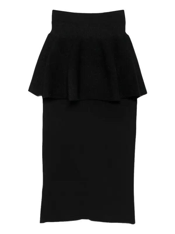 CFCL Pottery Glitter Layered Peplum Skirt - Black