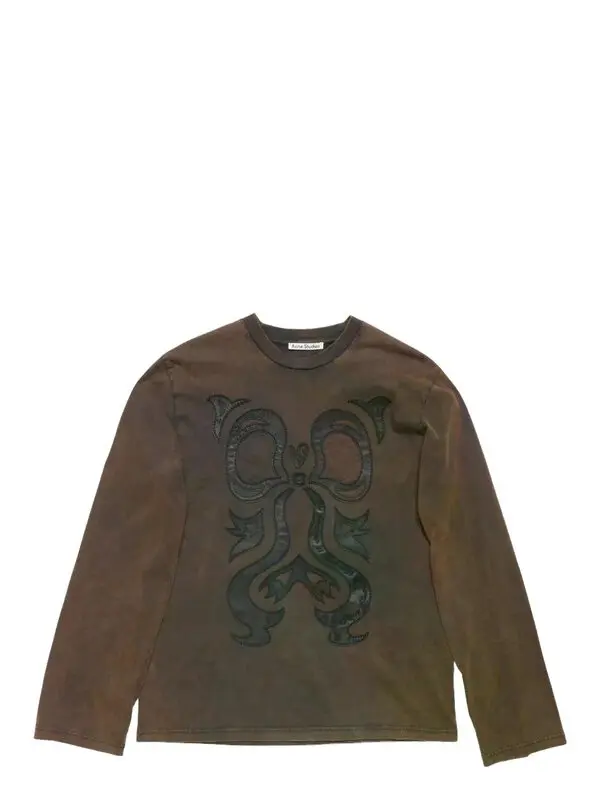 Acne Studios Appliqué Long Sleeve T-shirt - Brown