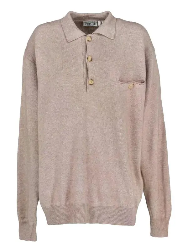 Gianfranco Ferre Polo Collar Button-fastening Knit Sweater - Neutrals