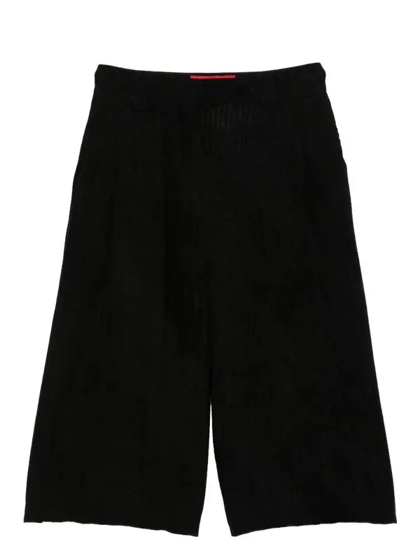 THELATEST Dakota Textured Wide Leg Trousers - Black