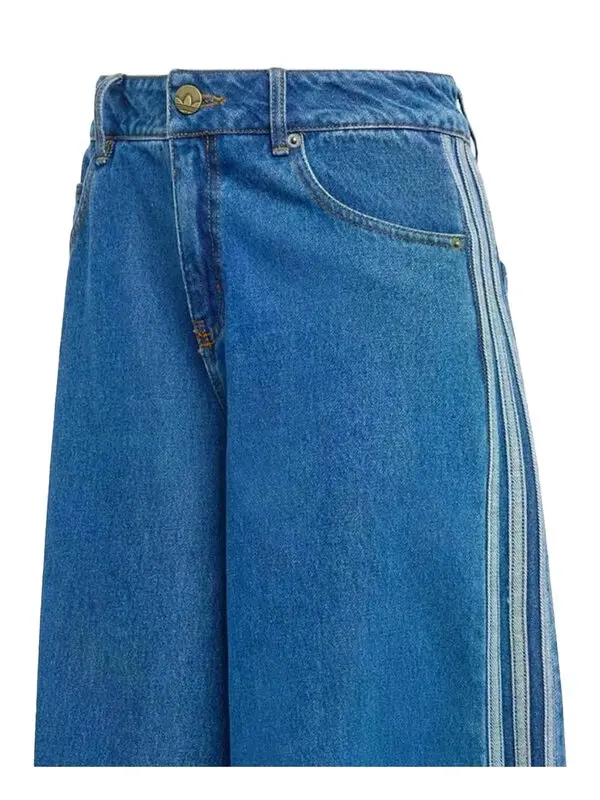 Adidas Stripe Wide-leg Jeans - Blue