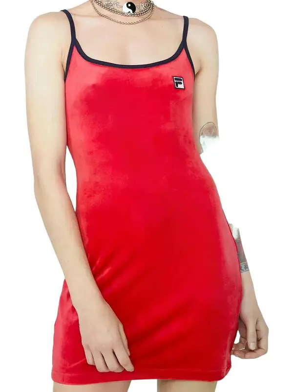 FILA Logo-patch Bodycon Dress - Red