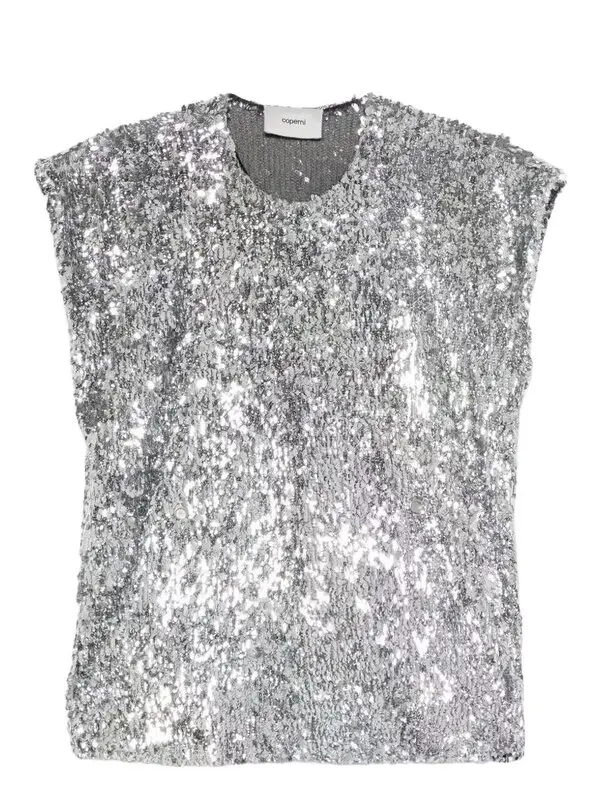 Coperni Tone Sequined Top - Silver