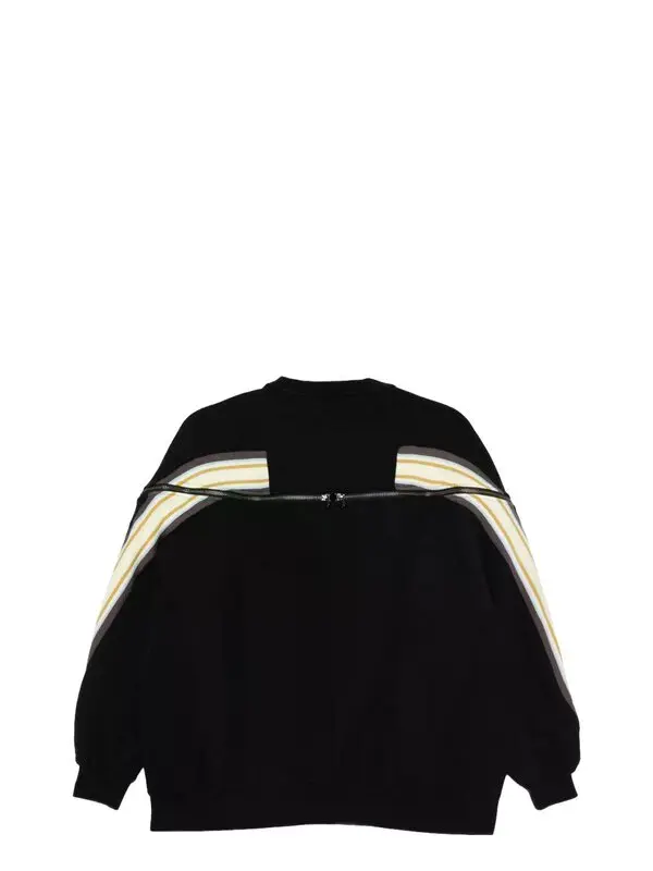 Facetasm Zipped Layered Sweatshirt - Black