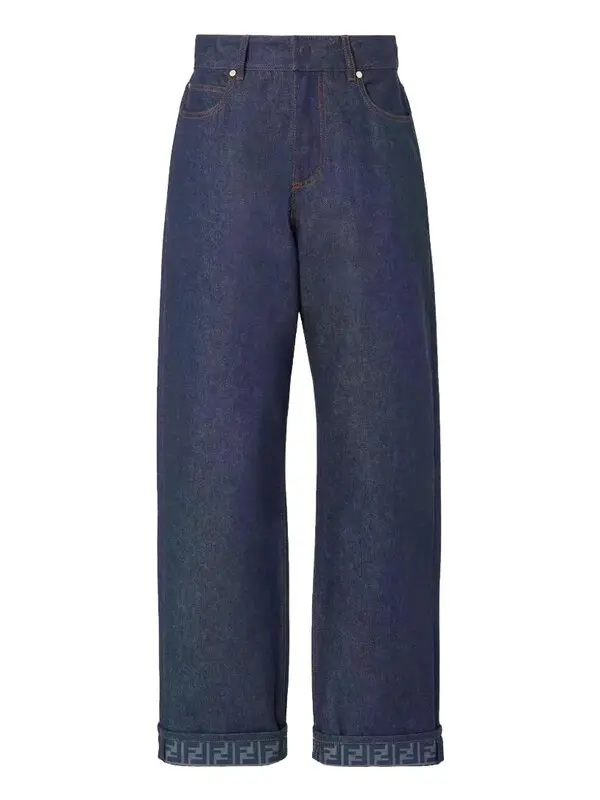 Fendi Five-pocket Straight Leg Denim Jeans - Blue