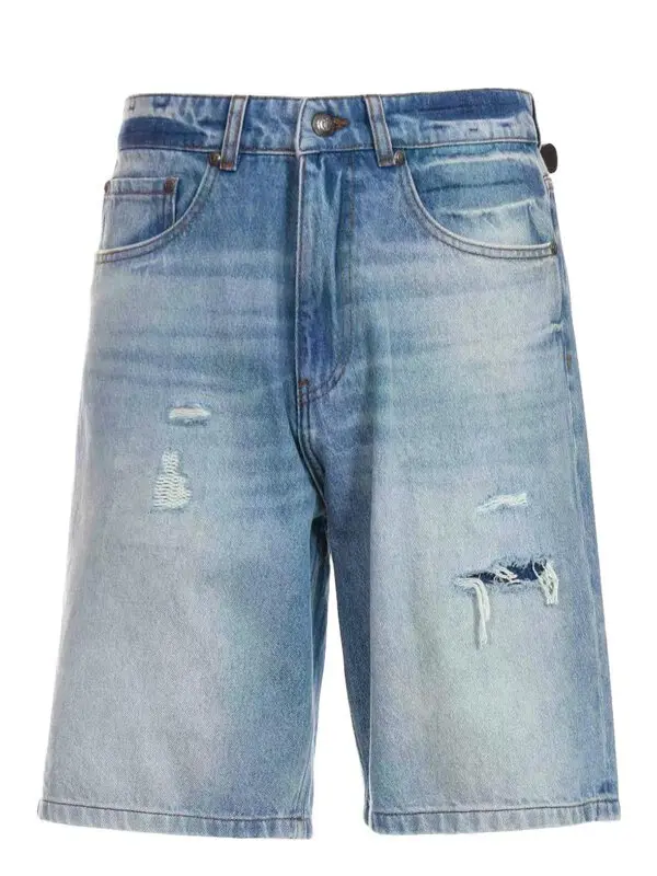 Just Cavalli Distressed Denim Shorts - Blue