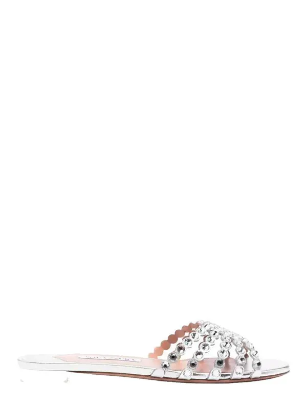 AQUAZZURA Tequila Embellished Sandals - Silver