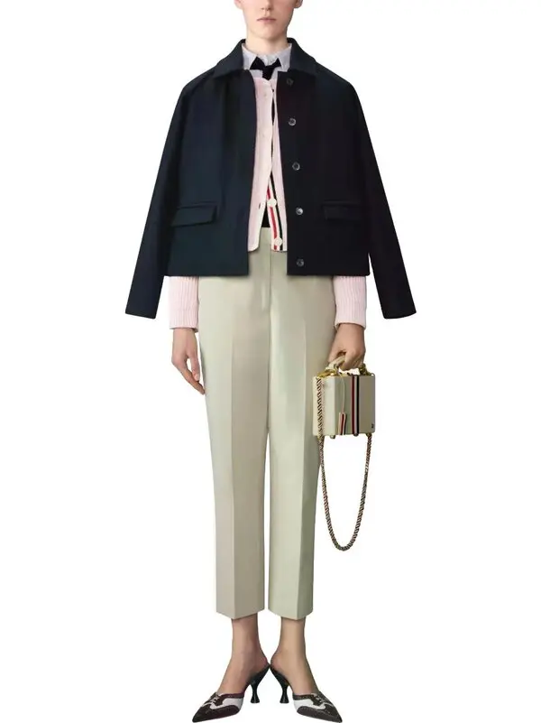 Thom Browne Cotton Tailored Trousers - Neutrals