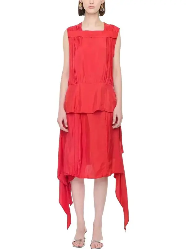 Plan C Pleated Vest Top - Red
