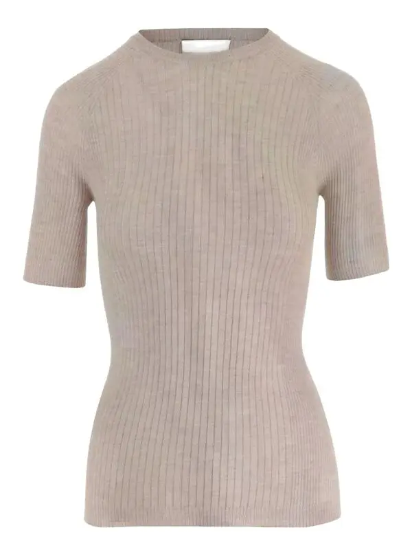 SA SU PHI Ribbed Short-sleeved T-shirt - Neutrals