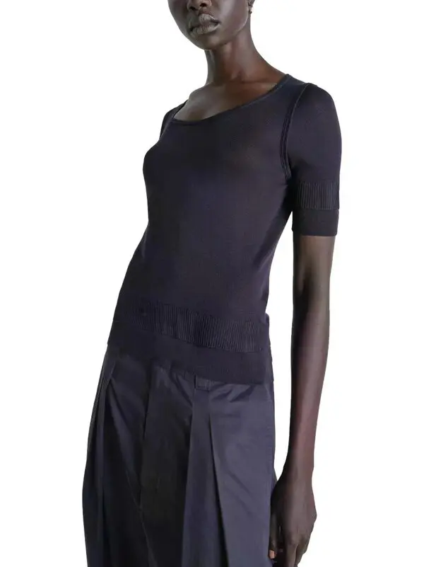 LEMAIRE Trompe L'oeil Short-sleeve Top - Blue
