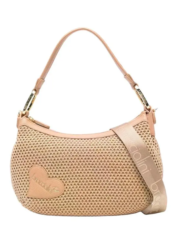 BRACCIALINI Beth Tricot Shoulder Bag With Heart Appliqu - Neutrals