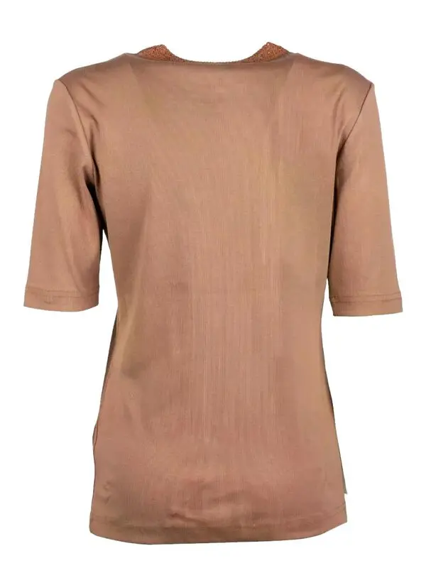 Fabiana Filippi Lace Trim Crew Neck Top - Neutrals