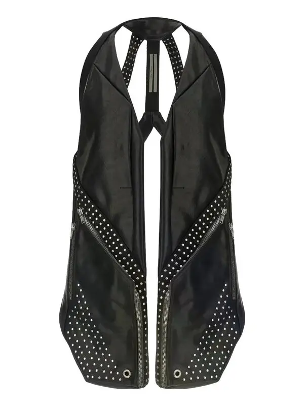Rick Owens Temple Leather Vest - Black