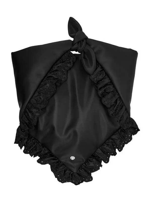 Simone Rocha Pillowcase Ruffled Padded Satchel Bag - Black