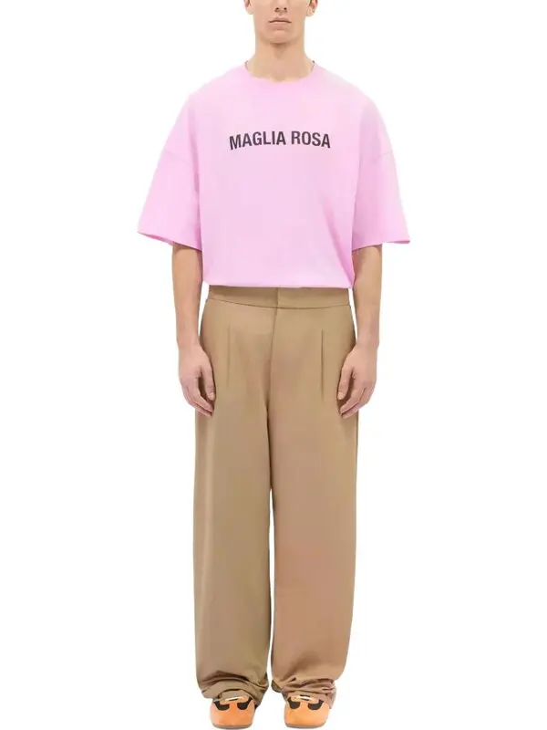 MSGM Pleated Wide-leg Trousers - Brown
