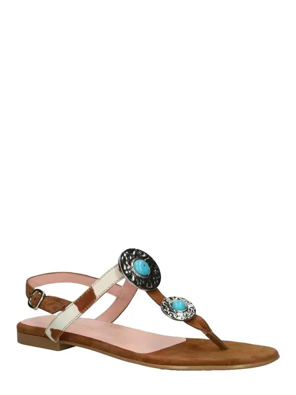 Pretty Ballerinas Embellishment-strap Flat Sandals - Brown