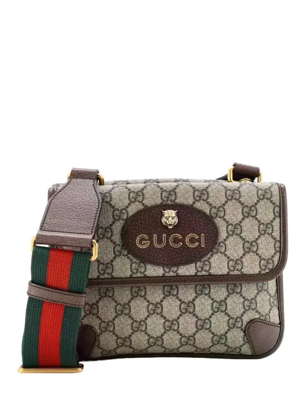 Gucci Gg Coated Canvas Small Flap Messenger Bag - Brown