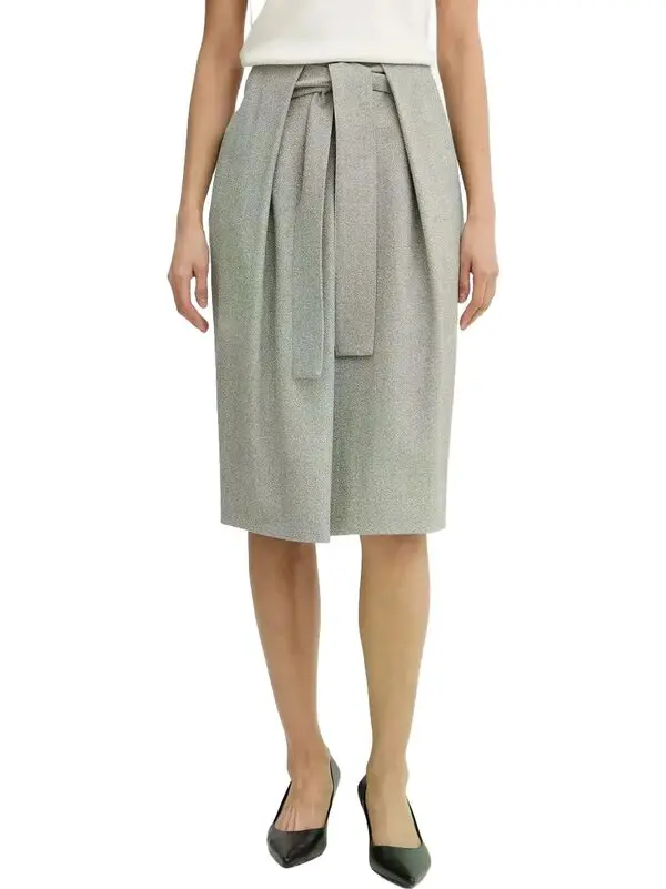 BOSS Vakava Pleated Midi Skirt - Grey