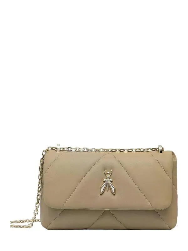 Patrizia Pepe Padded Quilted Cross Body Bag With Chain Strap - Neutrals
