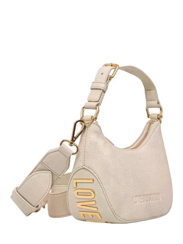 Moschino Embossed-logo Shoulder Bag - Neutrals