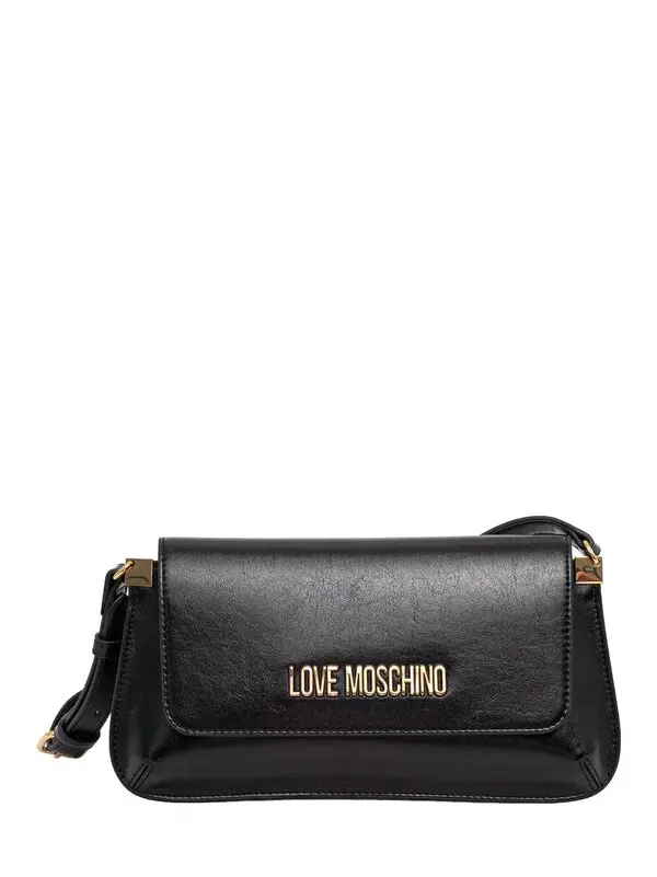 Moschino Logo Plaque Tote Bag - Black