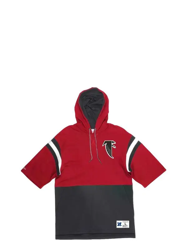 Mitchell & Ness Short Sleeve Hooded Top - Red