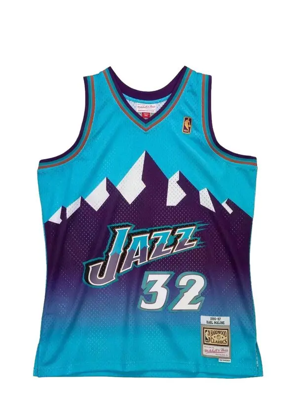 Mitchell & Ness Utah Jazz 1996-1997 Karl Malone Reload Swingman Jersey - Blue