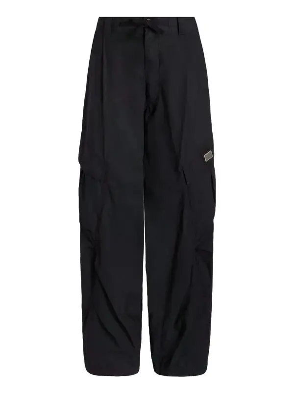Dolce & Gabbana Logo-plaque Cargo Trousers - Black