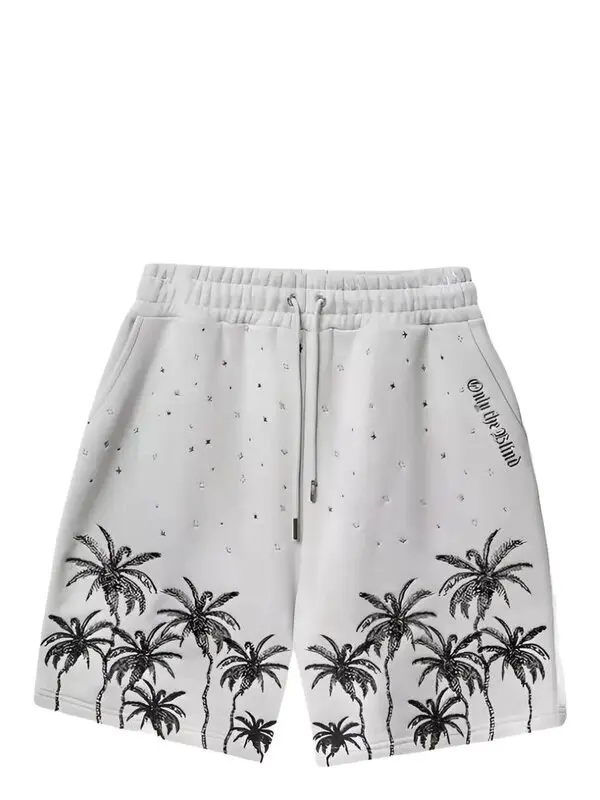 ONLY THE BLIND Starry Night Palm Print Shorts - Grey