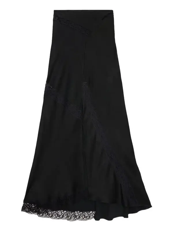 MSGM Lace Panel Maxi Skirt - Black