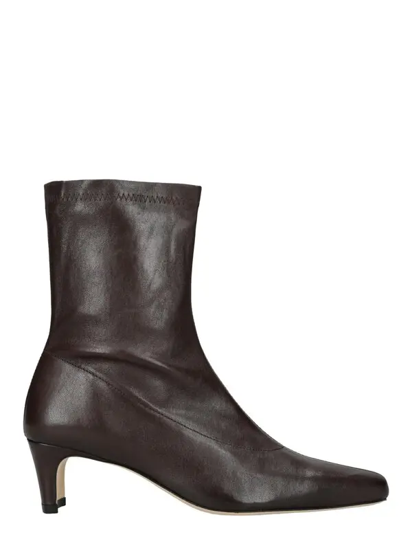 Staud Leather Wally Sock Ankle Boots 55 - Brown