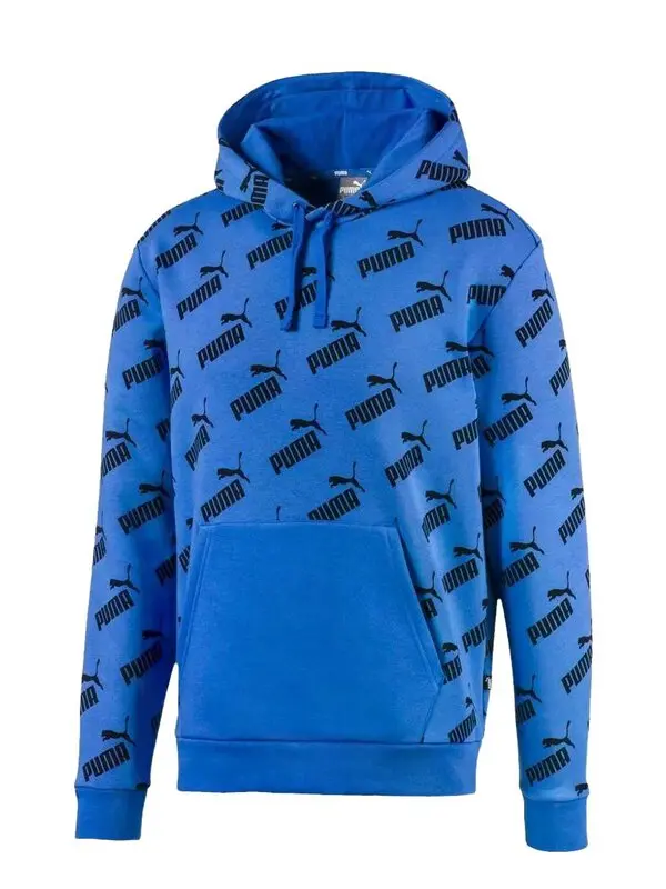 PUMA Amplified Logo-print Hoodie - Blue