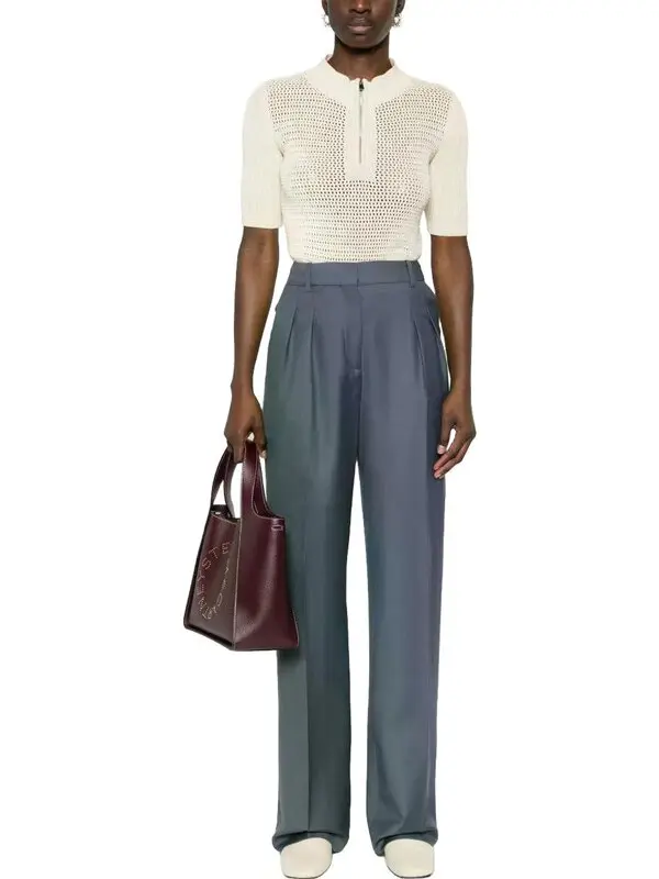 Loulou De Saison Wool Wide Leg Trousers - Grey