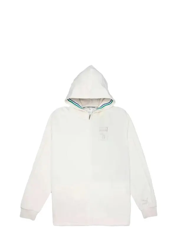 PUMA Big Sean Velour Logo Detail Hoodie - White