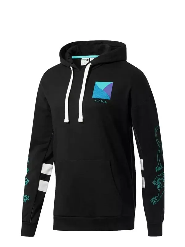 PUMA Logo Embroidered Hoodie - Black