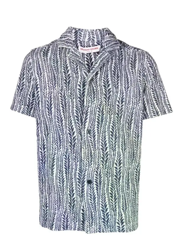 Orlebar Brown Howell Fern Cotton Shirt - Blue