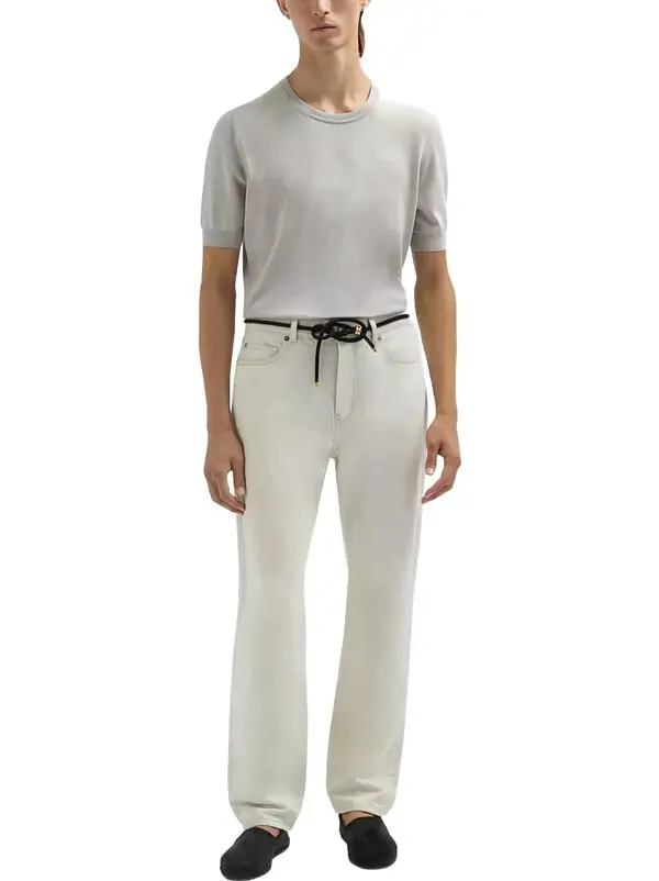 Agnona Crew-neck Knitted T-shirt - Grey