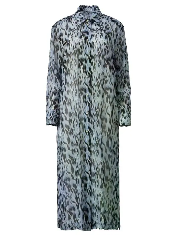 MIA PECULIAR Polo-collar Midi Dress - Blue