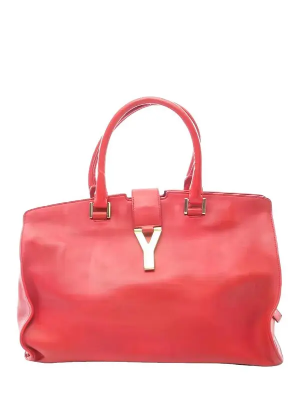 Saint Laurent Cabas Leather Handbag - Red