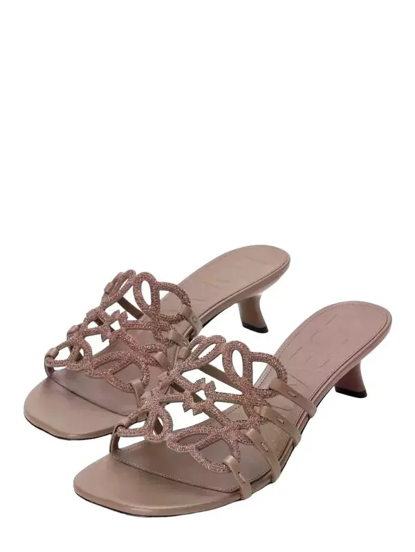 Loewe Petal Anagram Strass Sandals - Neutrals