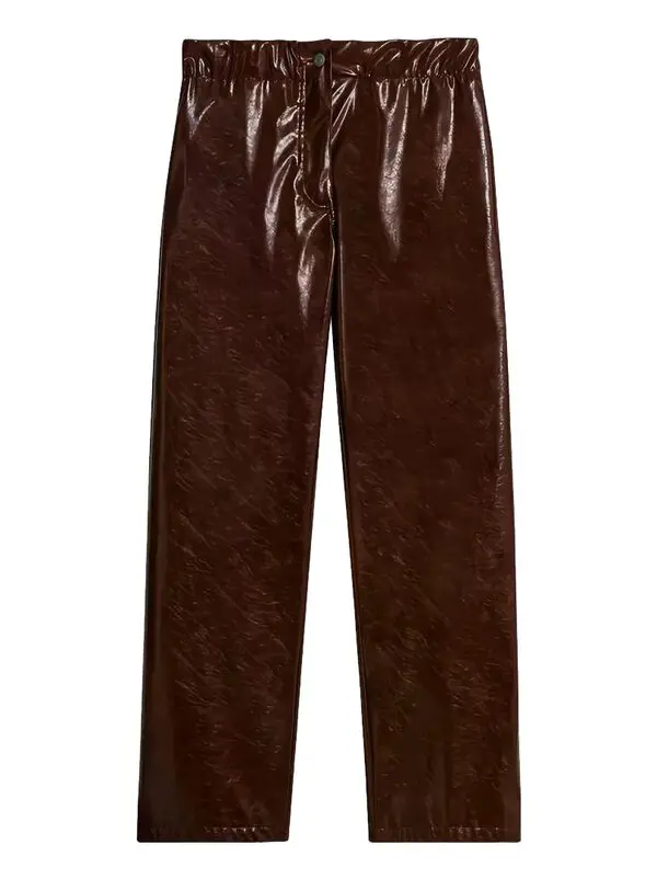A PAPER KID Elasticated Waistband Trousers - Brown