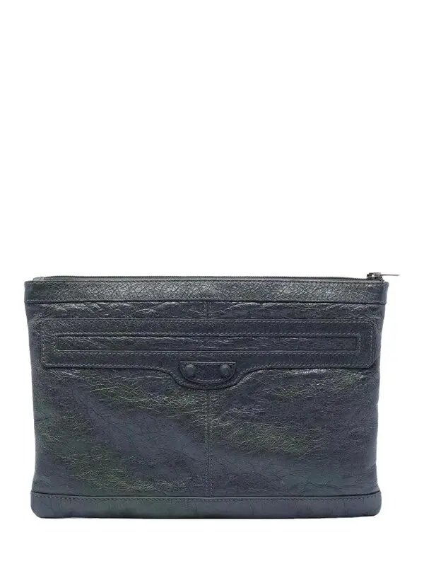 Balenciaga Lambskin Leather Clutch Bag - Black